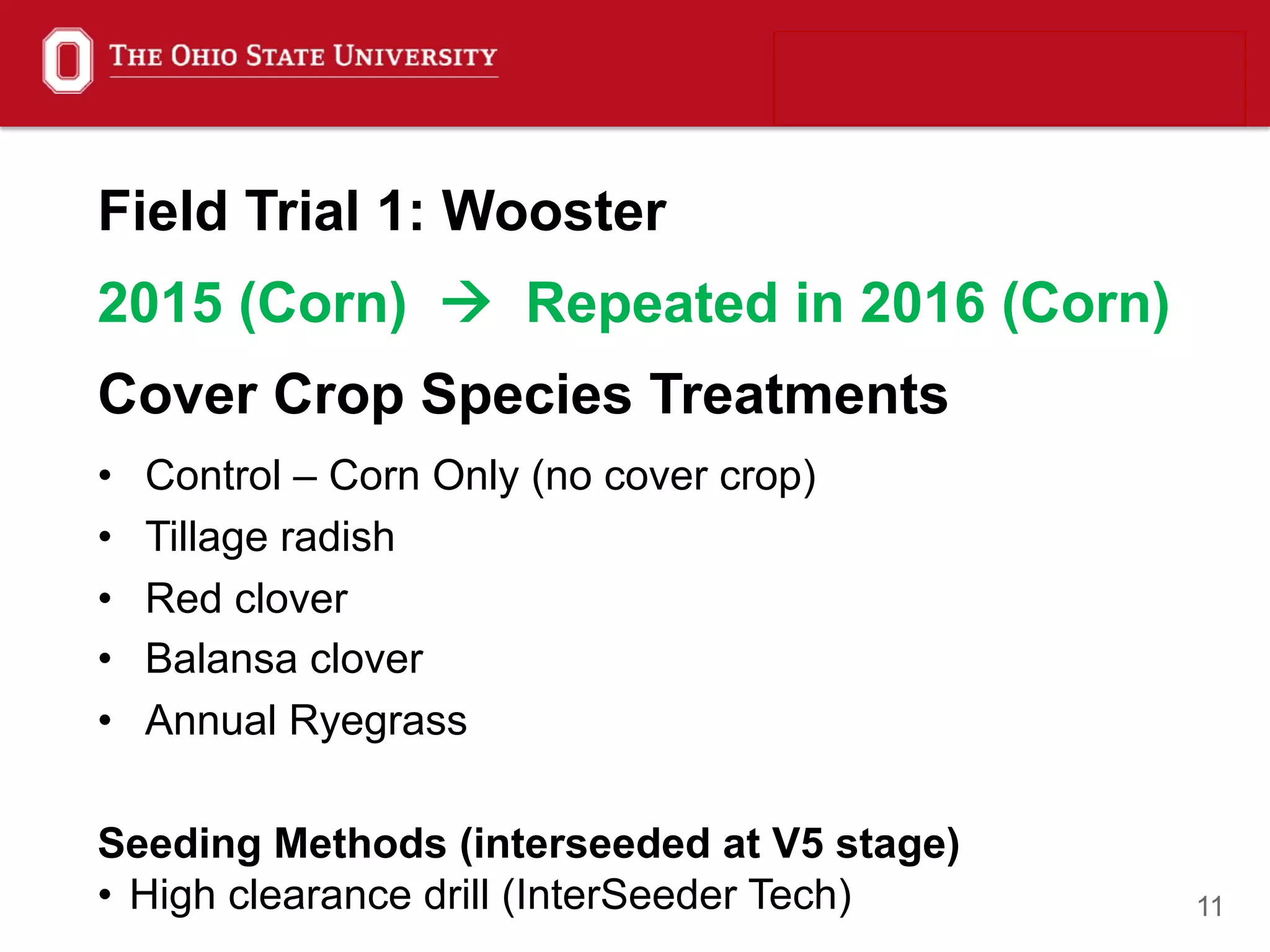 Dr. Ryan Haden - Interseeding Cover Crops into Corn and Soybeans | PDF