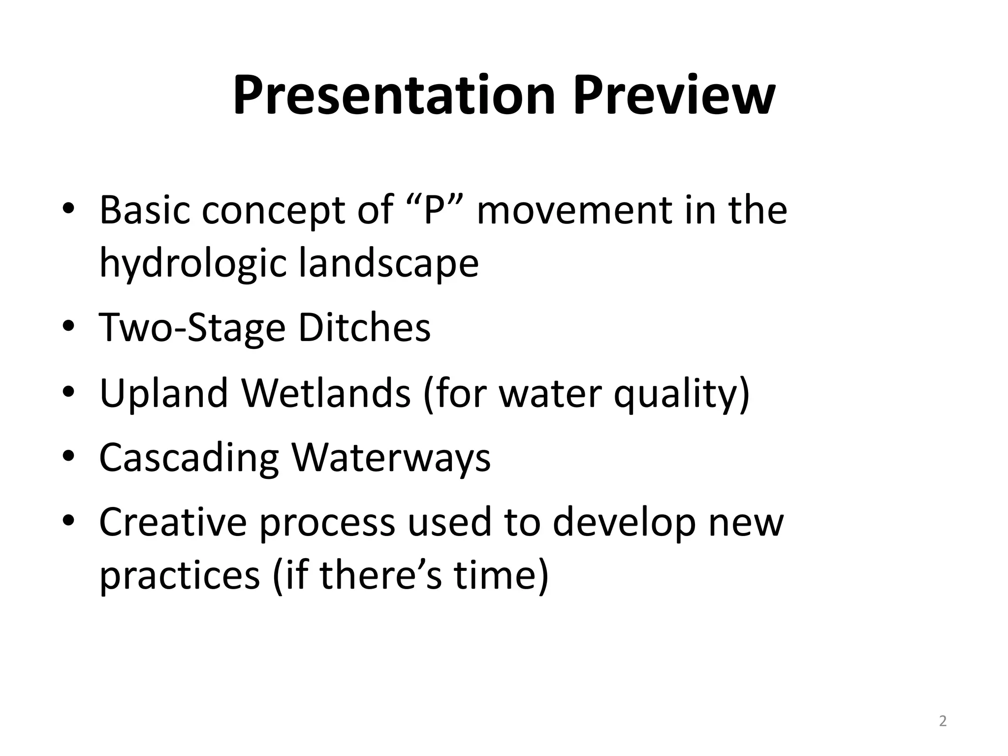 Justin McBride - New Conservation Practices: Cascading Waterways ...