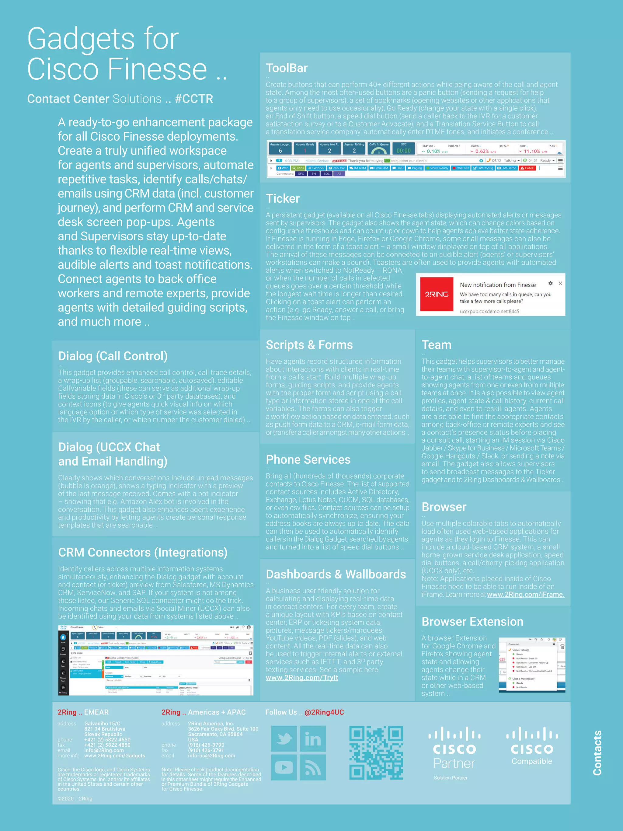 2Ring Gadgets for Cisco Finesse Datasheet | PDF