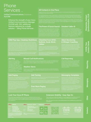 2Ring Phone Services Datasheet | PDF | Phone Services | Home Utilities
