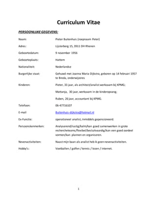 Curriculum Vitae PeterB | DOCX