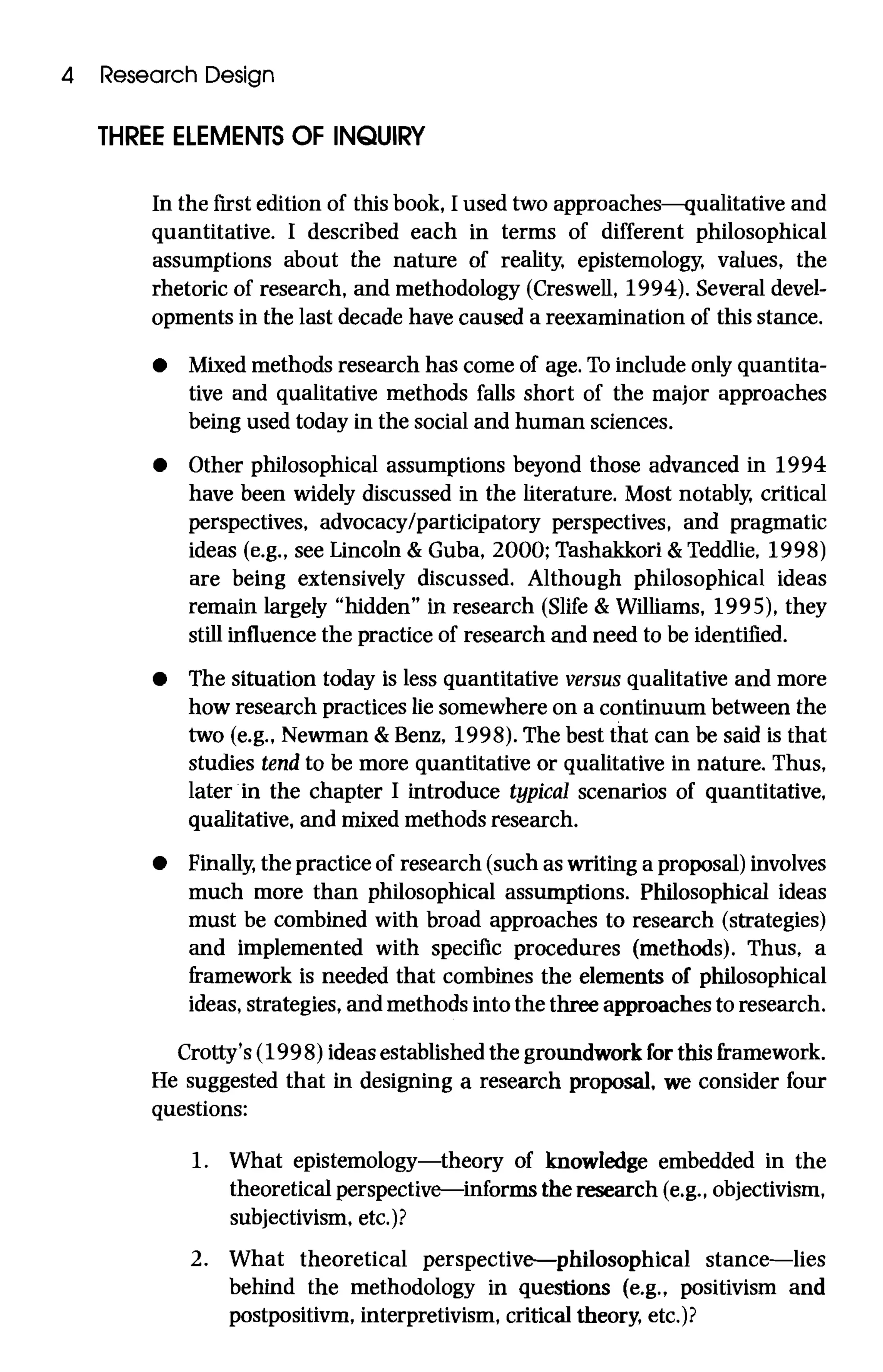 2003 creswell a framework for design | PDF