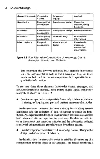 2003 creswell a framework for design | PDF