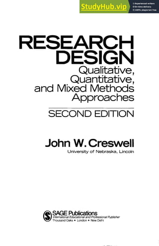 2003 Creswell A Framework For Design | PDF