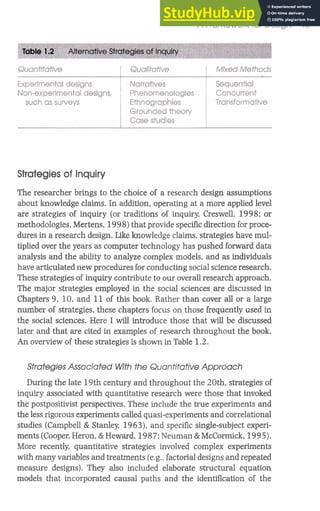 2003 Creswell A Framework For Design | PDF