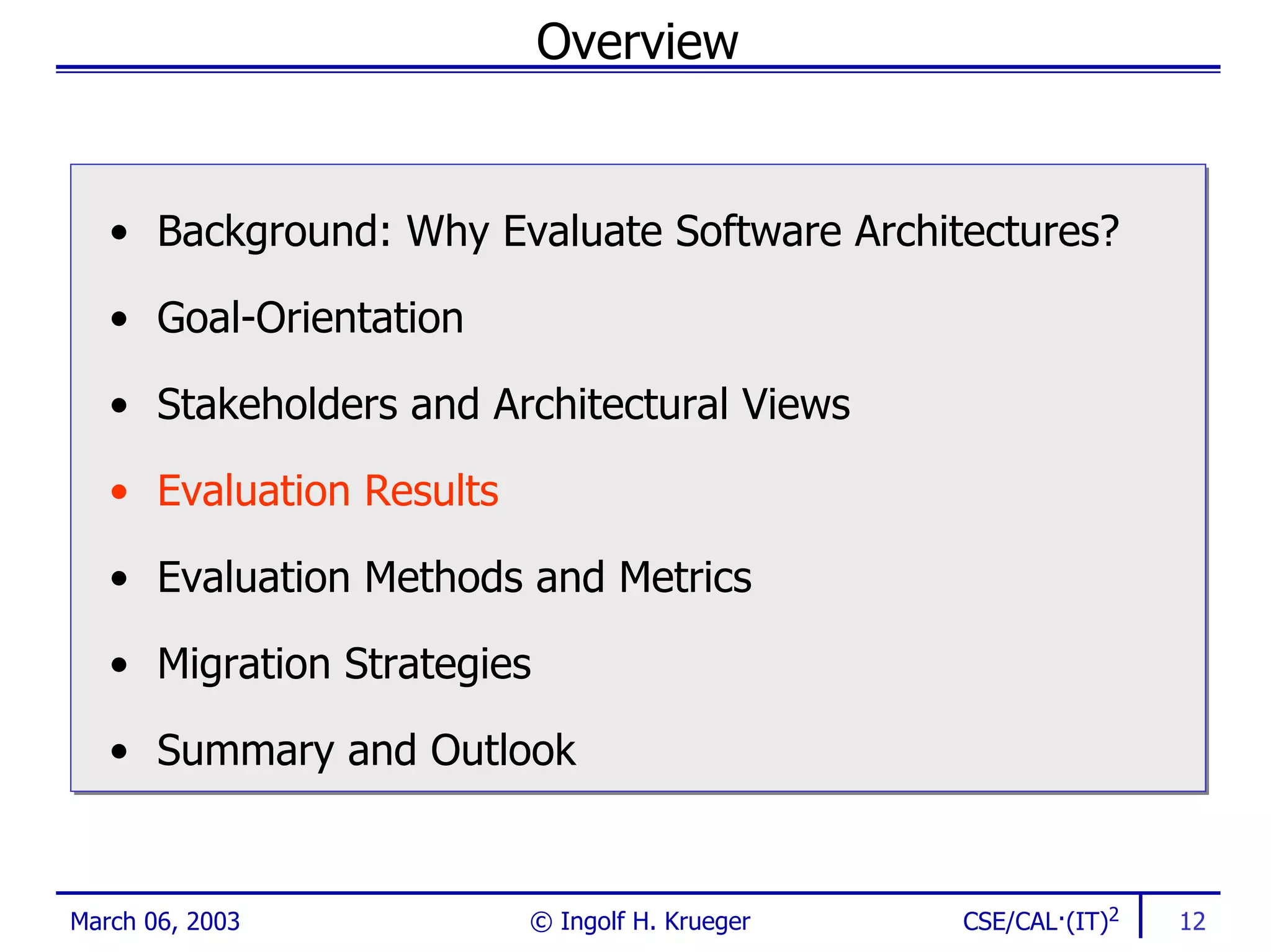 Evaluating Software Architectures | PDF