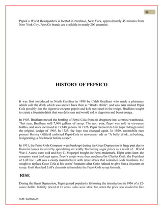 2003 pepsi project report | DOC | Sales | Business