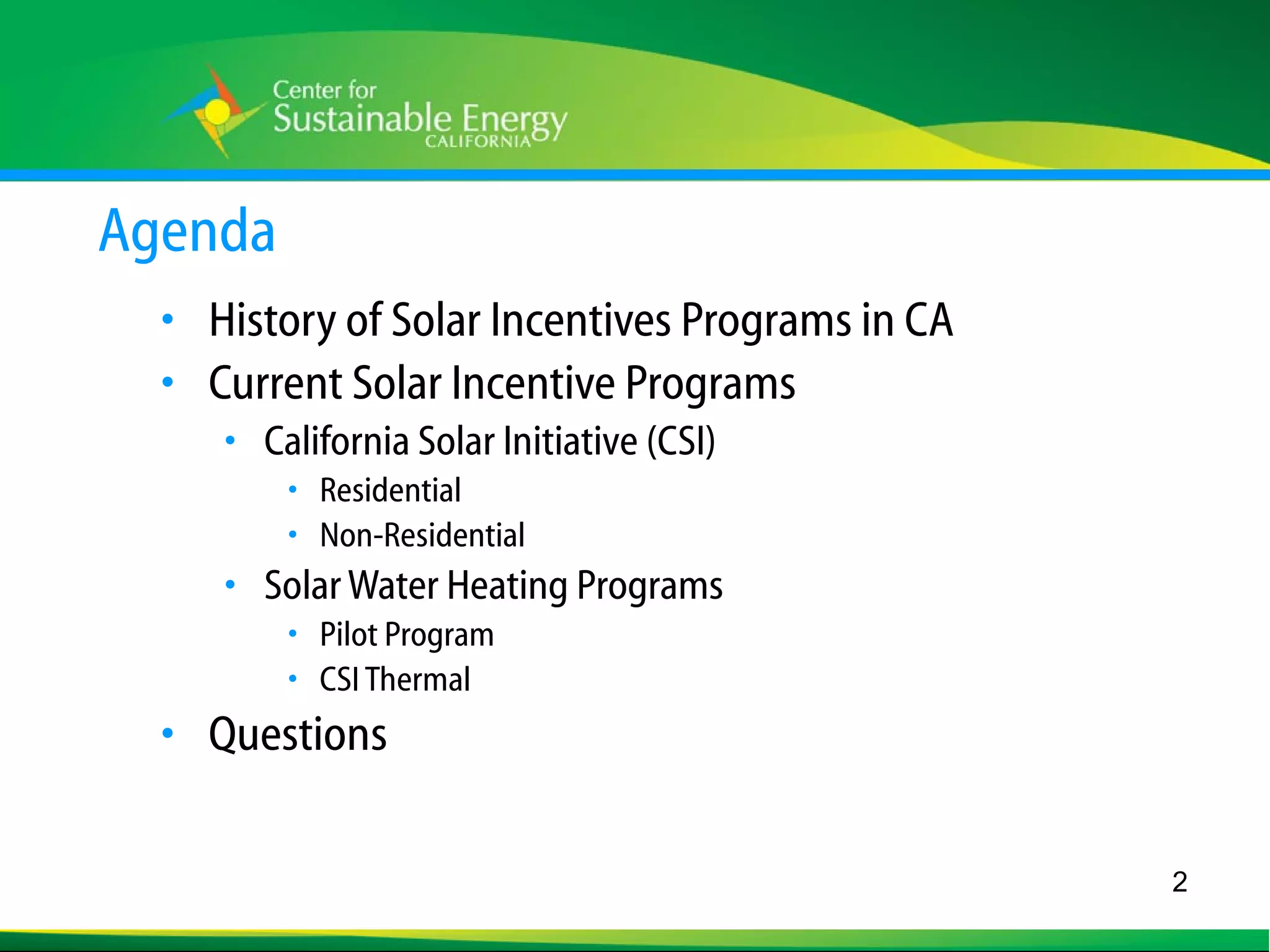 Overview of Solar Incentive Programs | PPT