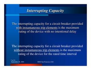 Circuit Breakers Interrupting Capacity and Short-Time Current Rating | PDF