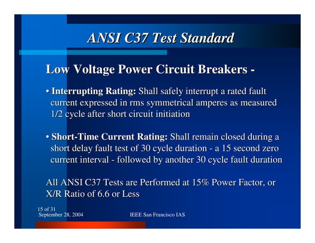 Circuit Breakers Interrupting Capacity and Short-Time Current Rating | PPT Circuit Breakers Interrupting Capacity and Short-Time Current Rating | PPT