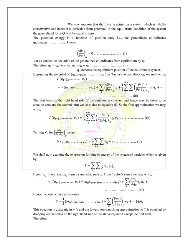 small oscillations.pdf | Chemistry | Science