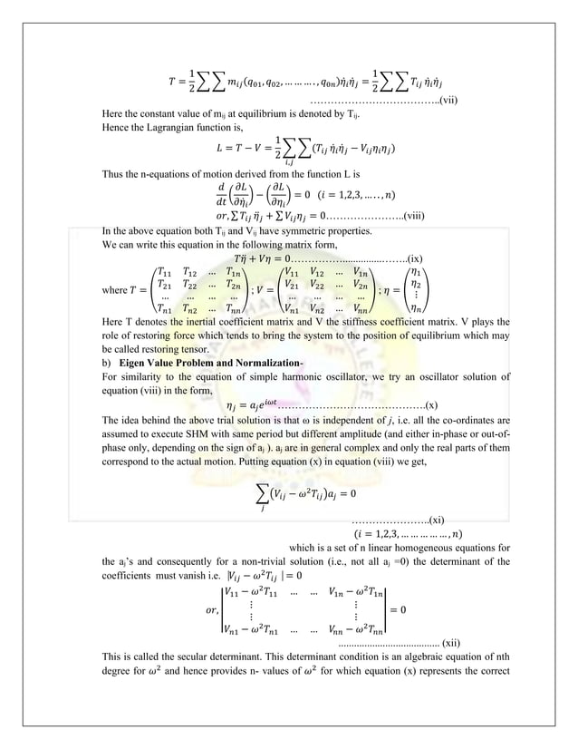 small oscillations.pdf | Chemistry | Science