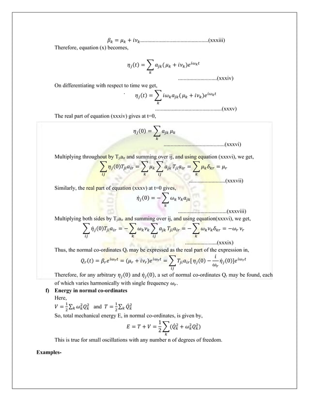 small oscillations.pdf | Chemistry | Science