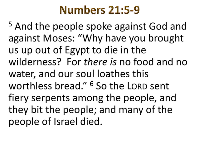 Look & Live - Numbers 21:5-9 | PDF