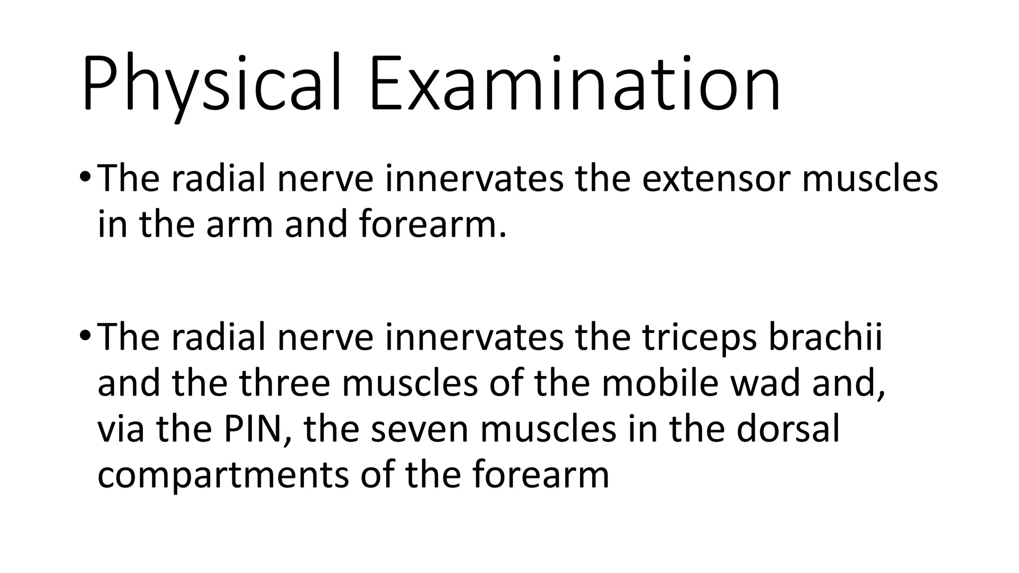 Examination in compressive neuropathies of the radial nerve | PPTX