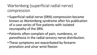 Examination in compressive neuropathies of the radial nerve | PPTX