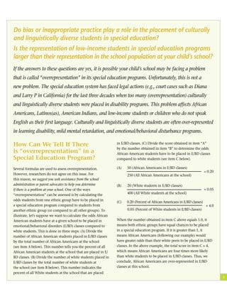 Overrepresentation in special education: Guidelines for parents | PDF