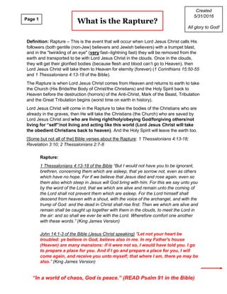 What is the Rapture PRINTOUT | PDF
