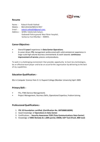 Rakesh Rathod Resume Nov 2016 | PDF
