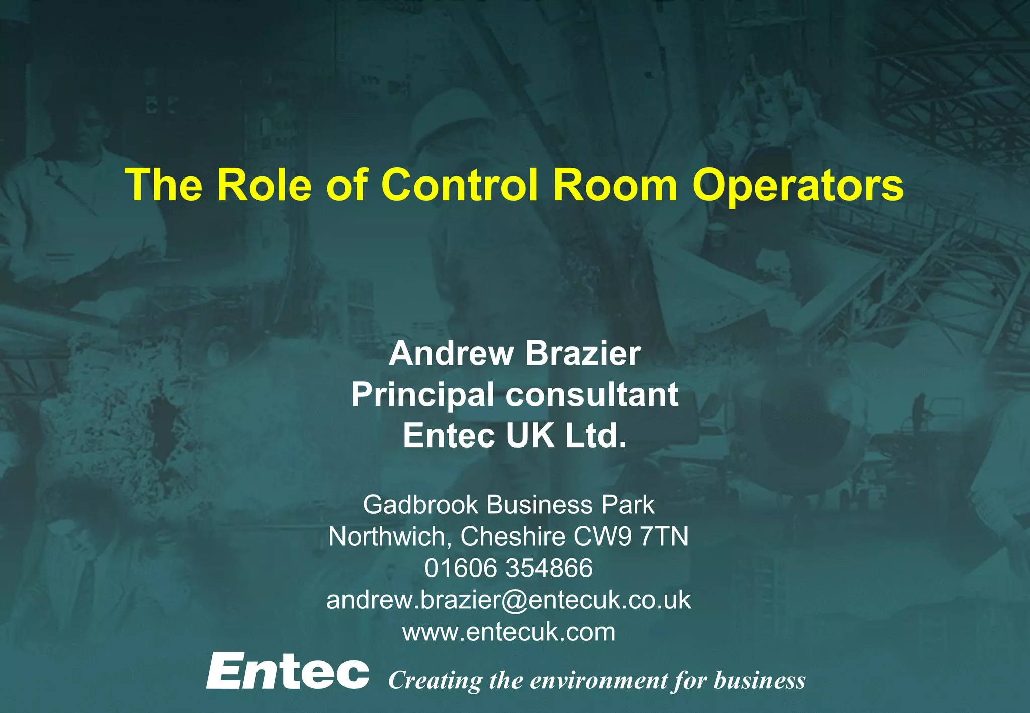 2004 ibc - The role of control room operators | PPT