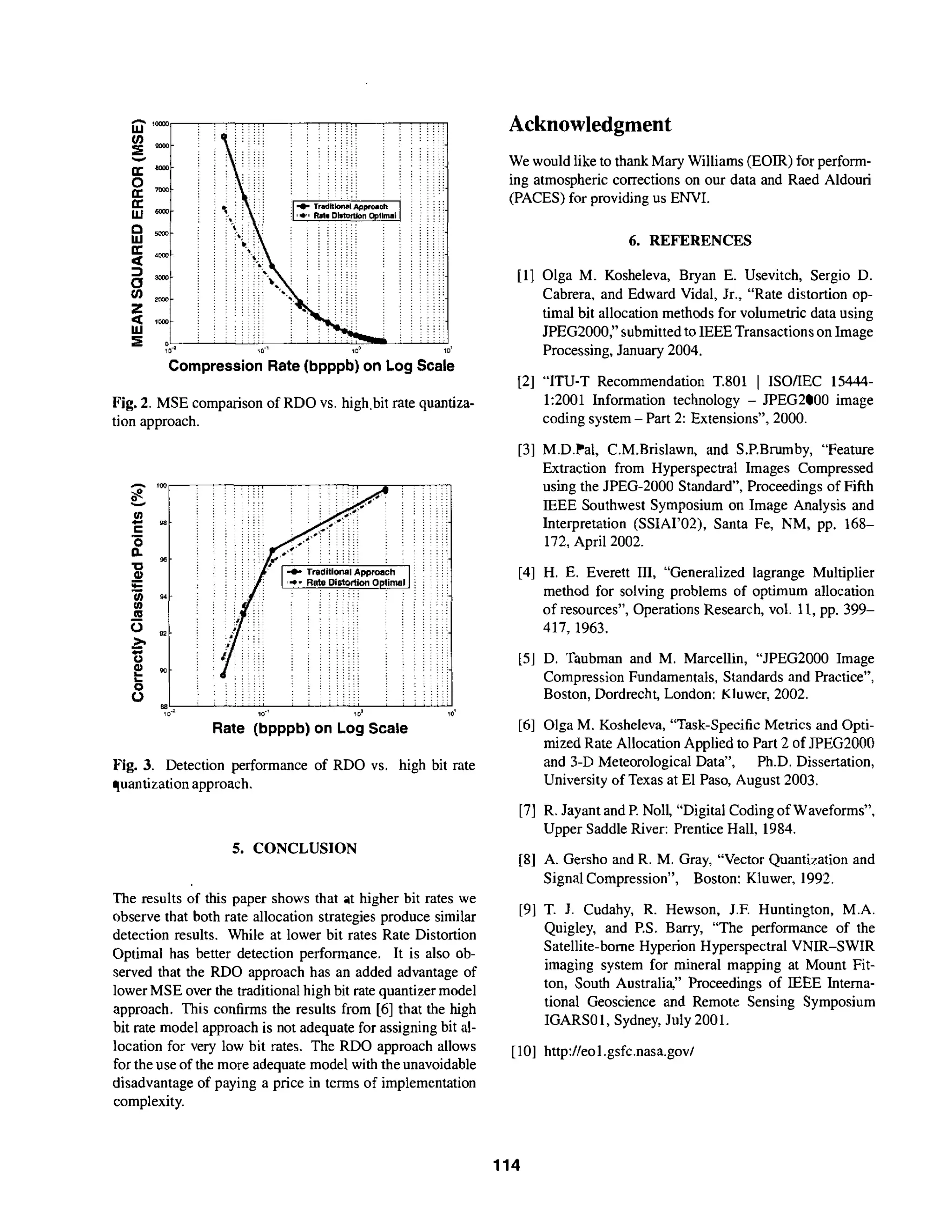 Detection and Classification in Hyperspectral Images using Rate Distortion and Optimization ...