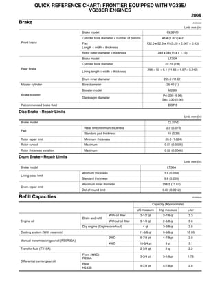 2004 nissan frontier service repair manual | PDF