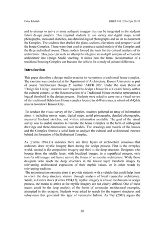 Kuwait - 2004 omar khattab reconstruction of traditional architecture | PDF