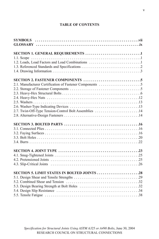 Specification for structural joints using A325 or A490 | PDF