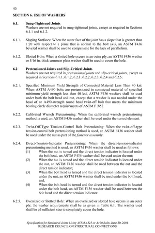 Specification for structural joints using A325 or A490 | PDF