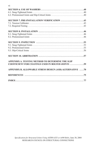 Specification for structural joints using A325 or A490 | PDF