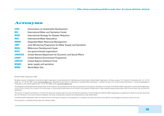 2005 2015 Advocacy Guide Celebrating Water For Life The International ...