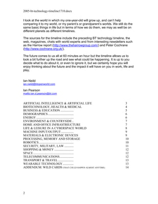 2005 BT Technology Timeline | DOCX