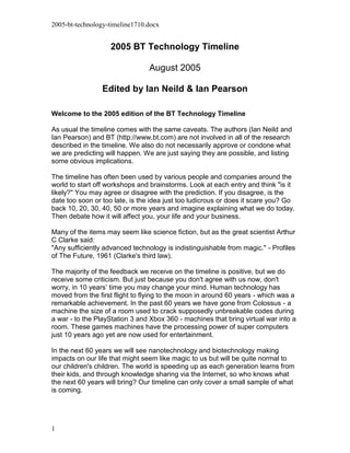 2005 BT Technology Timeline | PDF