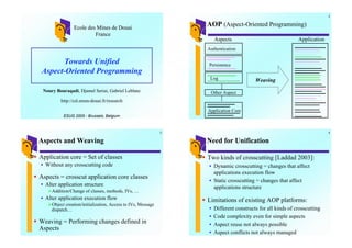 Towards Unified Aspect-Oriented Programming | PPT