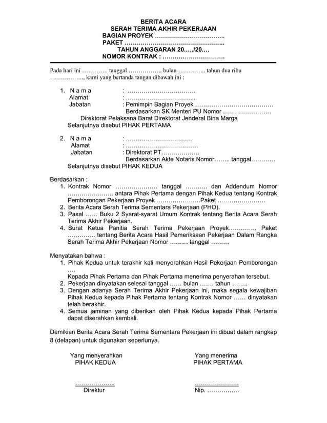 Berita Acara Serah Terima Pekerjaan Proyek - Homecare24 Berita Acara Serah Terima Pekerjaan Proyek - Homecare24