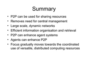 Agents and P2P Networks | PPT