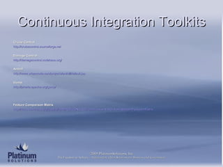 Continuous Integration using Cruise Control | PPT | Web Development | Internet