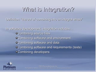 Continuous Integration using Cruise Control | PPT | Web Development | Internet