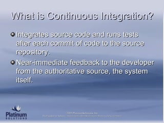 Continuous Integration using Cruise Control | PPT | Web Development | Internet