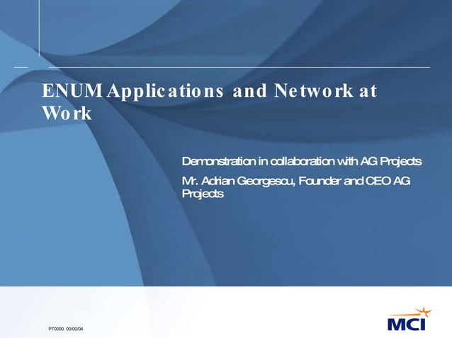 ENUM Applications and Network at Work | PPT | Computer Networking | Computing