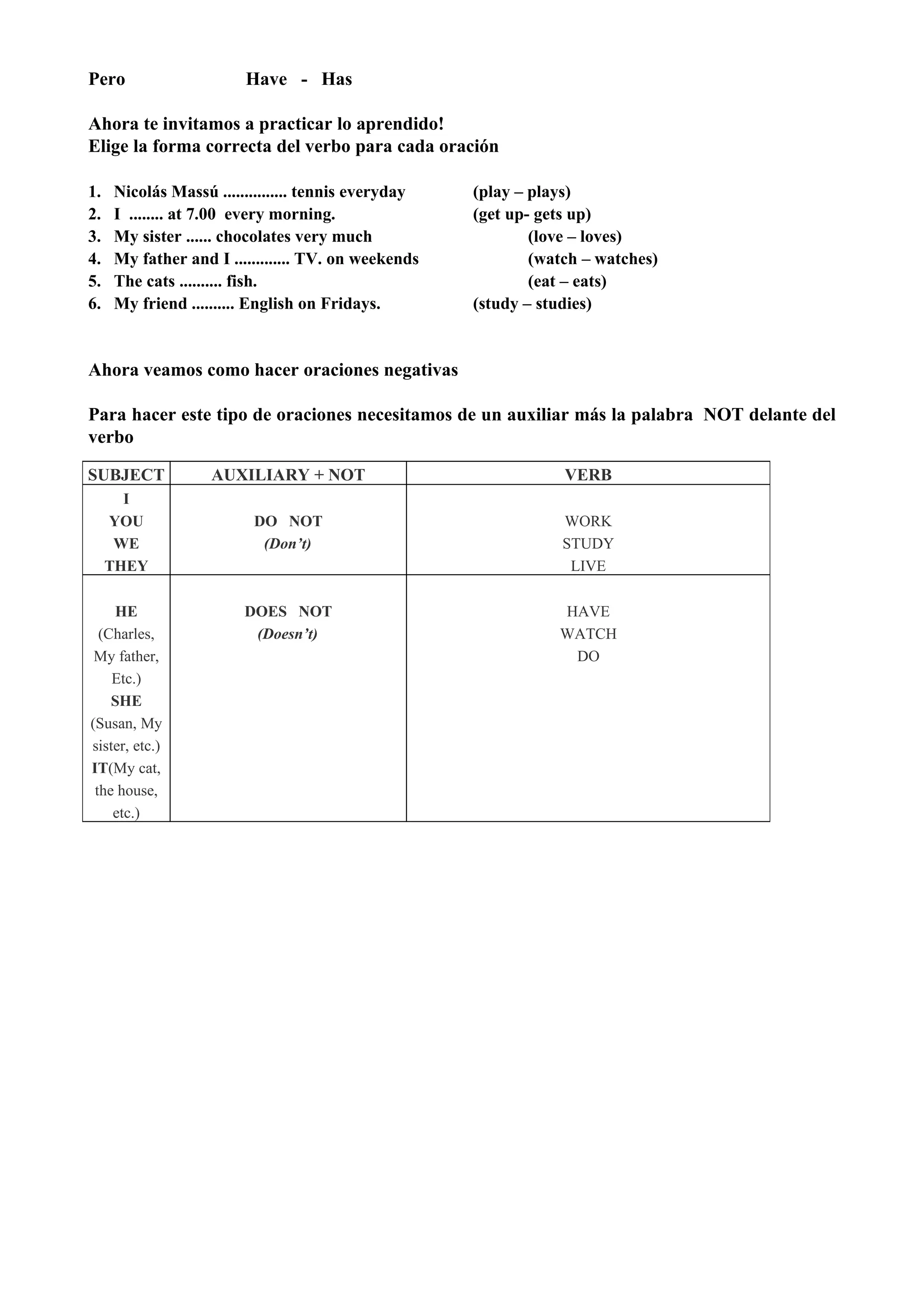 simple present Rules | PDF