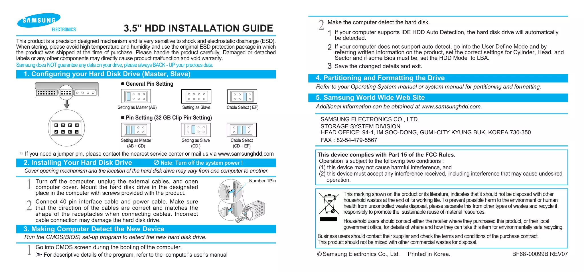 Samsung HD P-ATA Jumper Limit | PPT