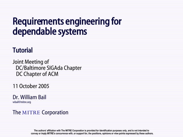 Requirement Engineering for Dependable Systems | PPT | Operating ...