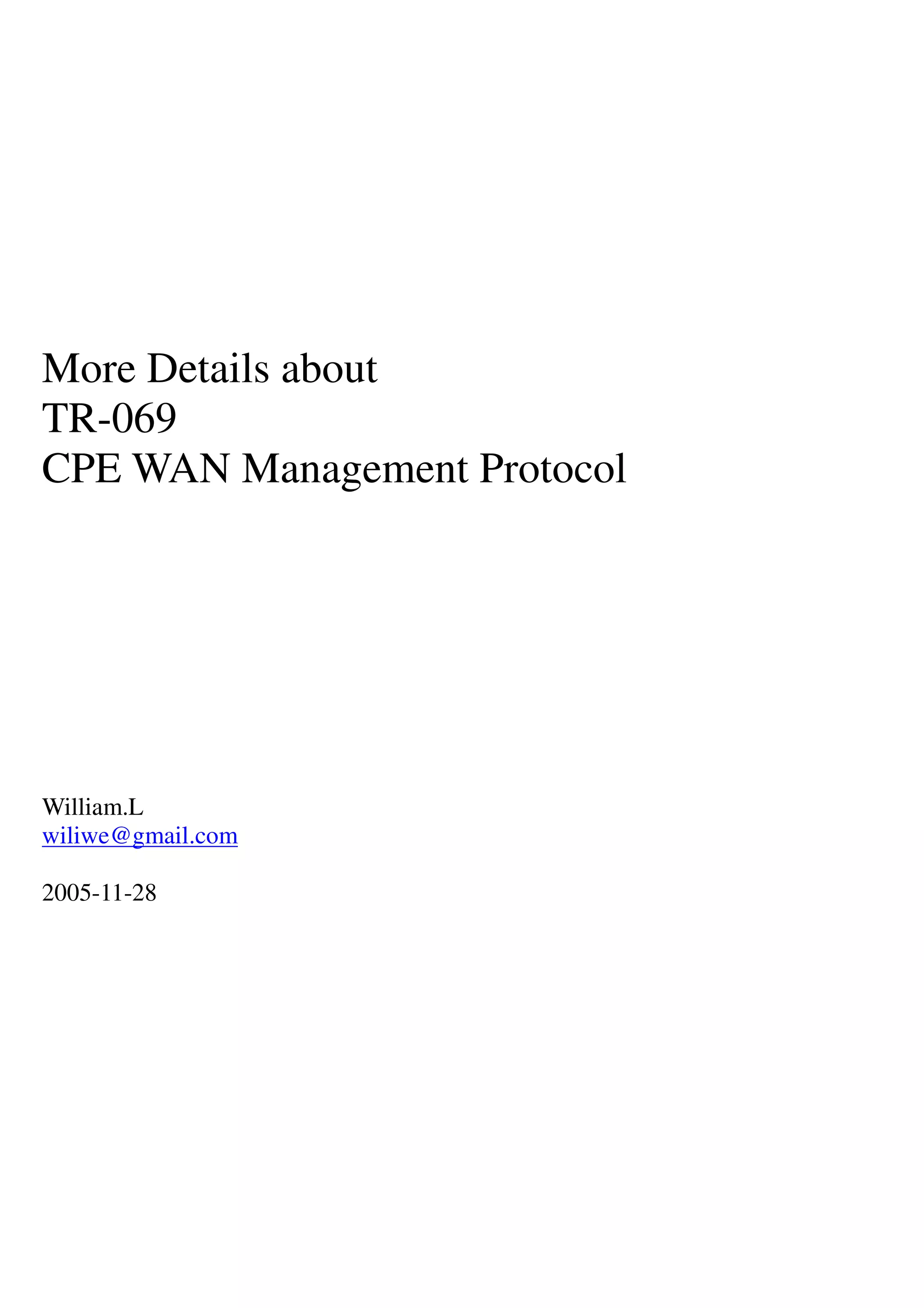 More Details About Tr 069 Cpe Wan Management Protocol Pdf