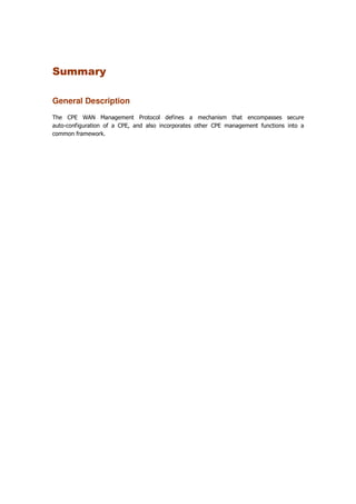 More Details about TR-069 (CPE WAN Management Protocol) | PDF