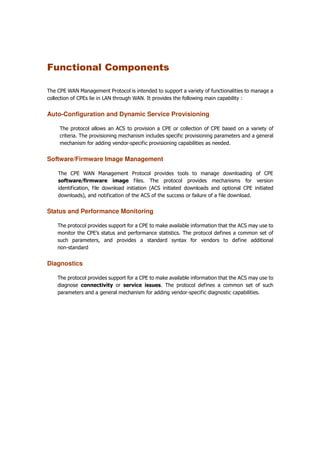 More Details about TR-069 (CPE WAN Management Protocol) | PDF