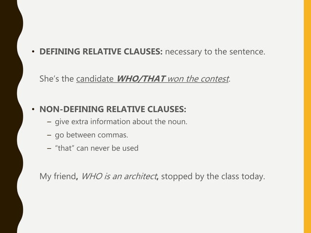 simple relative clauses | PPT
