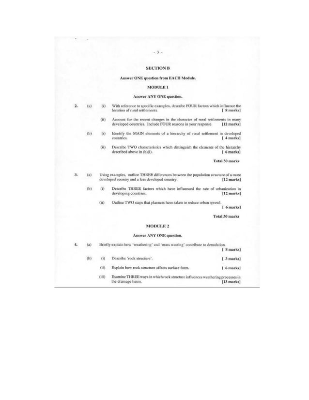 CAPE GEOGRAPHY UNIT 1 PAST PAPER-PAPER 2- 2005 | PDF