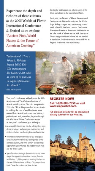 2005 Cia World Of Flavours Conference | PDF