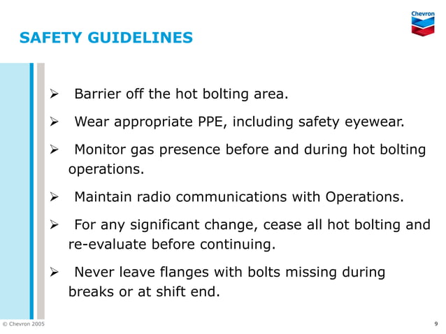 2005 CVX Hot Bolting Procedures.ppt | Auto Repair | Automotive